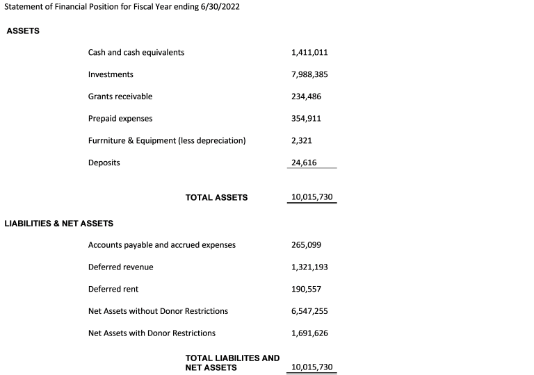 2022 Financial Statement – 2022 Annual Report of the ESA